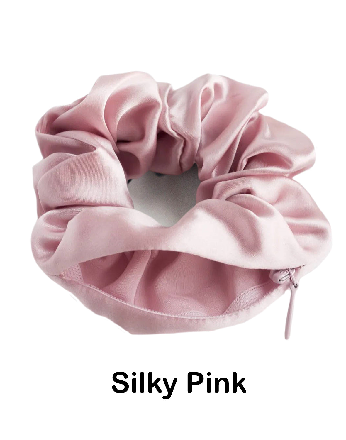 100% Pure Mulberry Silk HIDDEN POCKET Hair Tie Band Scrunchies for Wom ...