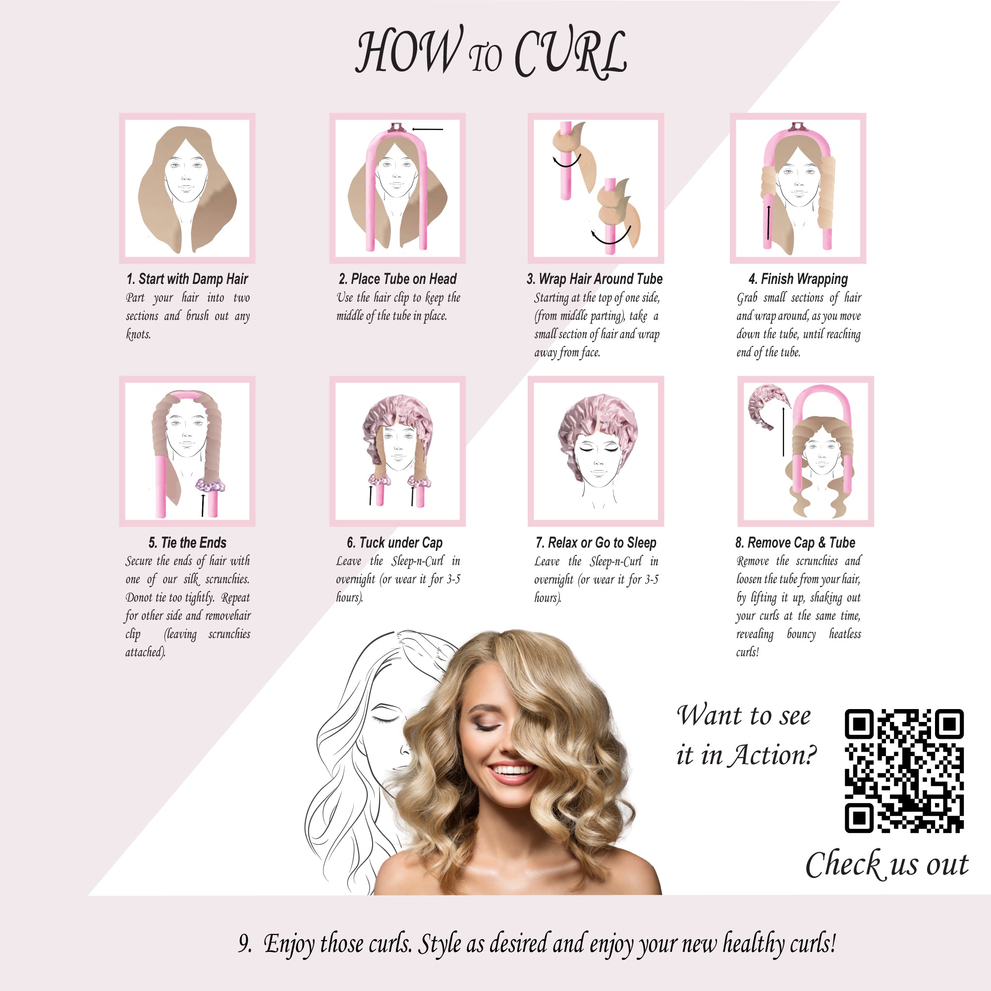 Sleep N' Curl Mulberry Silk Heatless Hair Curling Set – Sleepncurl
